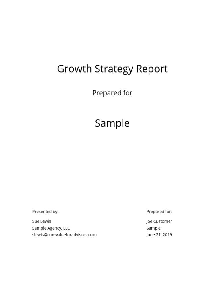 Sample Growth Strategy Report-1 | PDF | Brand | Performance Indicator