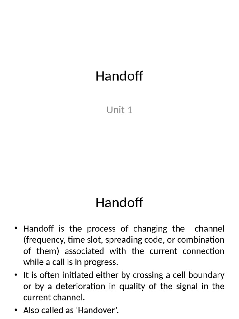 6. Handoff | PDF | Cellular Network | Computer Engineering