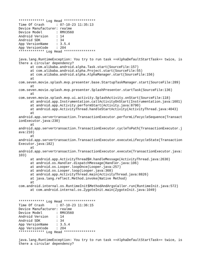 2024 07 10crash Pdf Android Operating System Java Programming