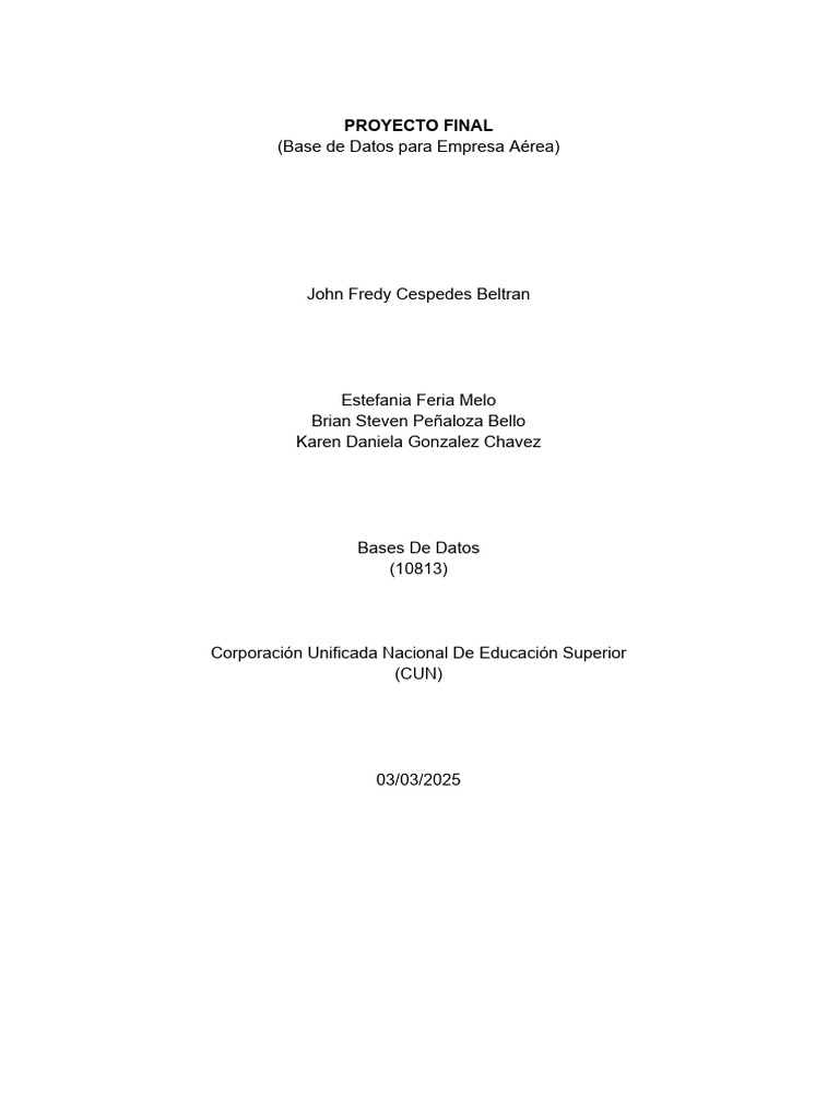 Proyecto Bases de Datos | PDF | Bases de datos | Software