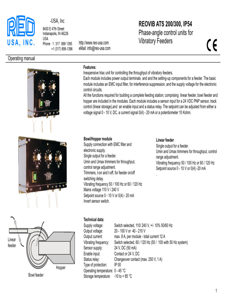 REOVIB ATS 200-300 Manual | PDF | Mains Electricity | Electronic ...