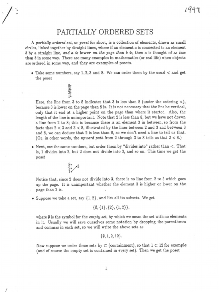 PartiallyOrderedSets 1999winter | PDF
