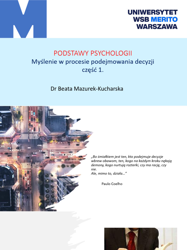 BMK Myślenie W Procesie Podejmowania Decyzji-Część 1 | PDF