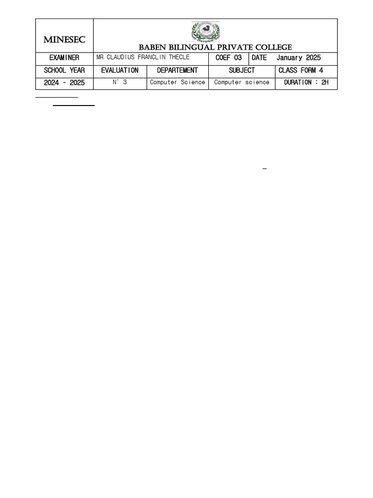 3rd Sequence CSC f4 2025 Baben | PDF | Source Code | Computer Programming