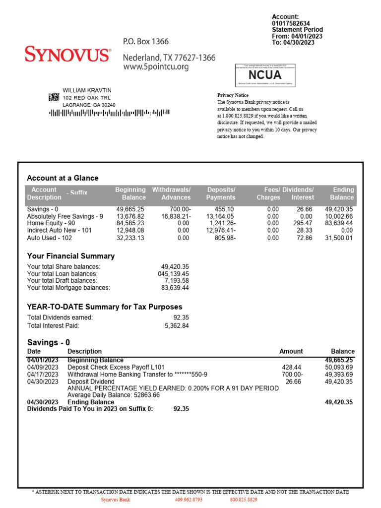 new synchrony bank statement | PDF | Banks | Interest