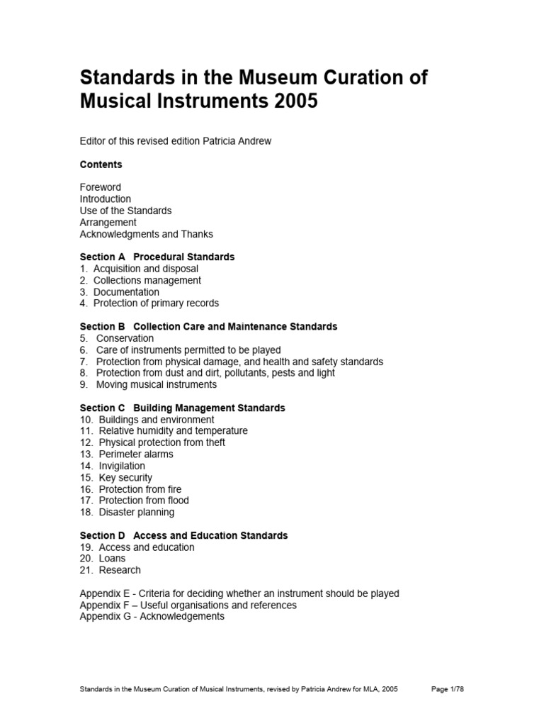 Museums Libraries Archives Council Standards in The Museum Curation of ...
