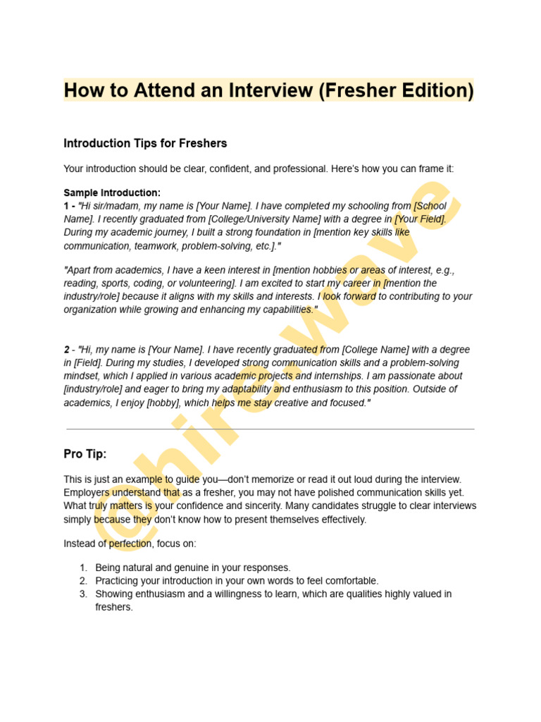 How To Attend A BPO Interview (Fresher Edition) | PDF | Empathy ...