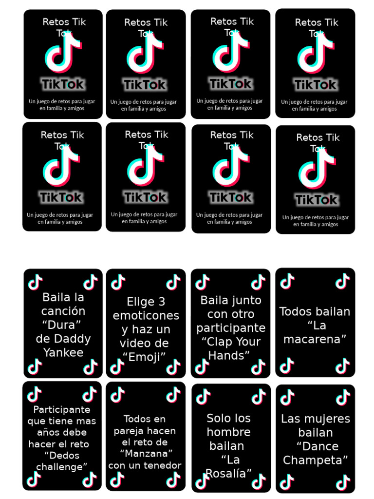 30 Retos Divertidos en TikTok para Familias | PDF | Grabación de sonido