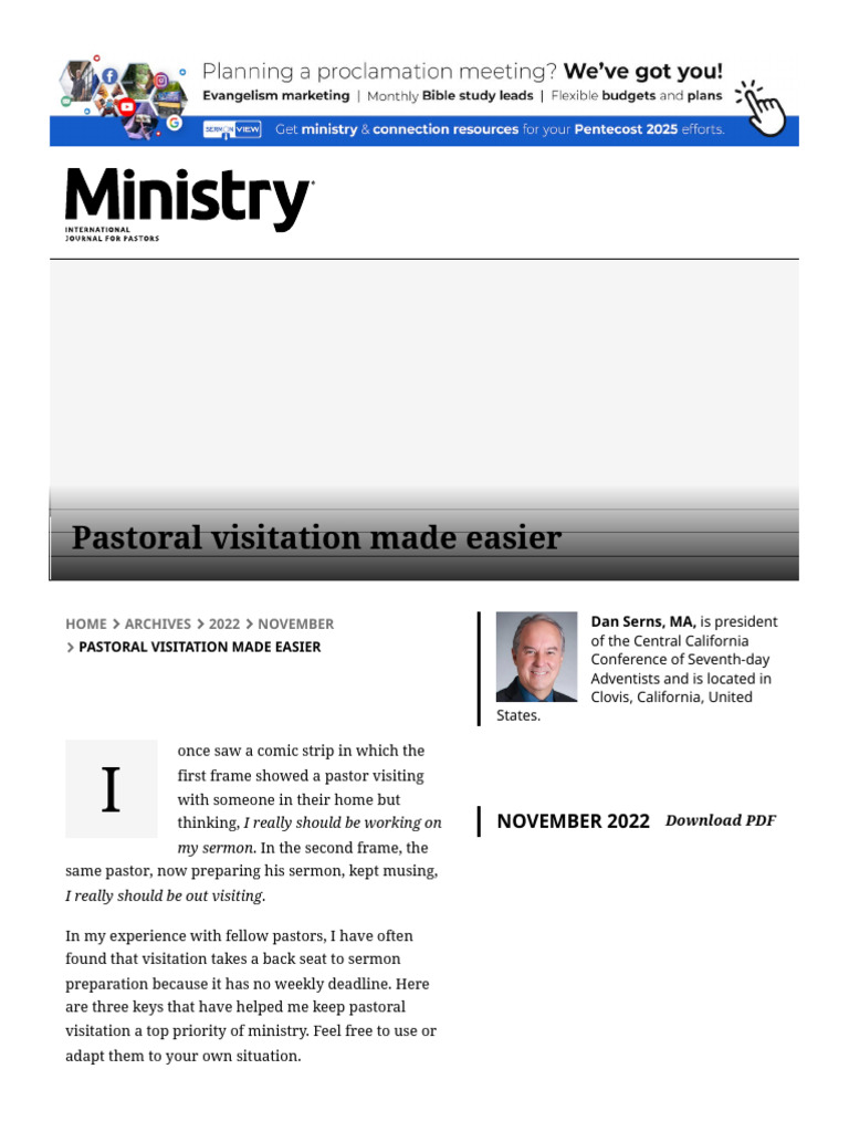 Effective Strategies for Pastoral Visitation | PDF | Prayer | Seventh ...