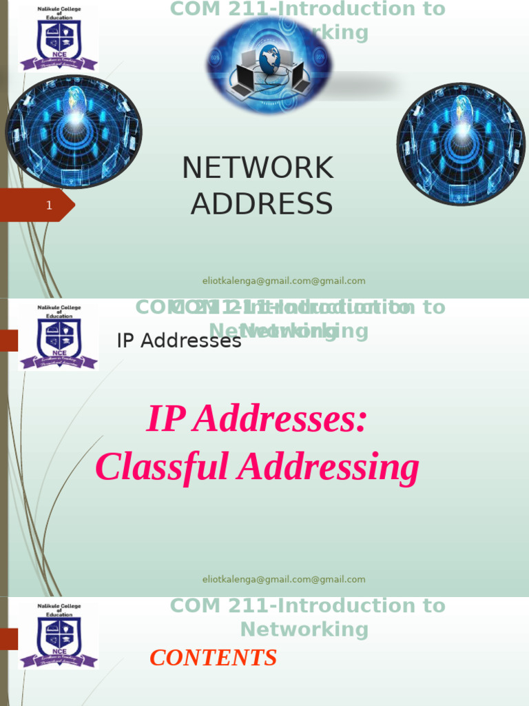 COM 221 - Lecture 1 - Ip Address | PDF | Ip Address | Network Layer Protocols