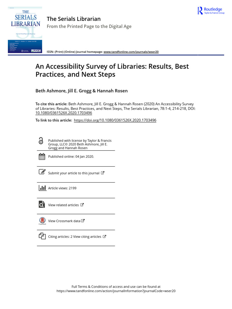 An Accessibility Survey of Libraries Results Best Practices and Next Steps | PDF | Libraries ...