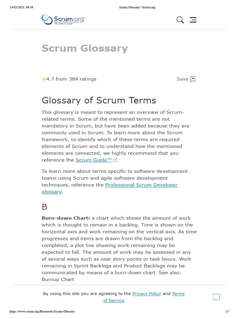 Scrum Glossary | PDF | Scrum (Software Development) | Software Development Process