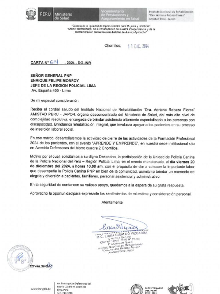 Carta N°0614-2024-Dg-Inr | PDF