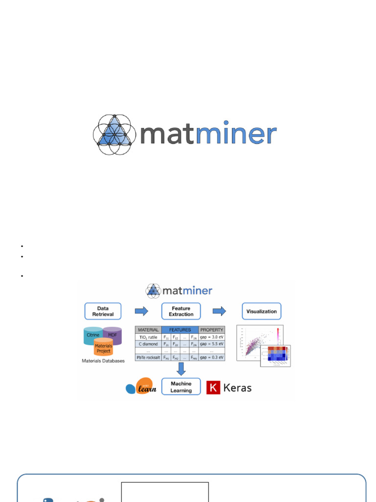 Matminer: Data Mining for Materials Science | PDF | Ordinary Least ...