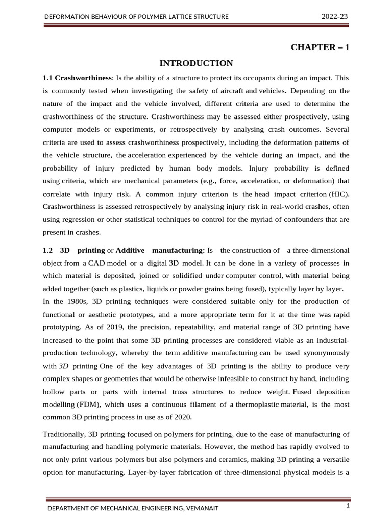 Deformation Behaviour of Polymer Lattice Structure | PDF | 3 D Printing ...