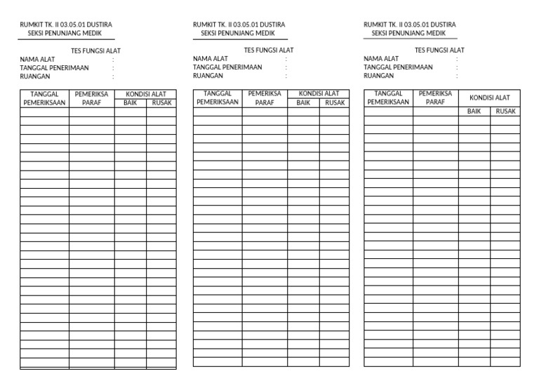 Form Tes Alat | PDF
