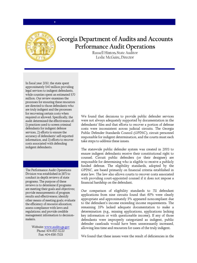 Public Defender Services_ Indigent Determination and Cost Recovery | PDF | Right To Counsel ...