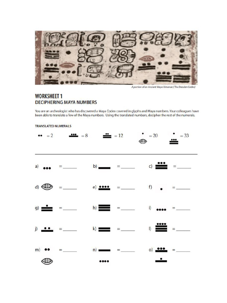 Y7 HL 02 Mayan Math | PDF