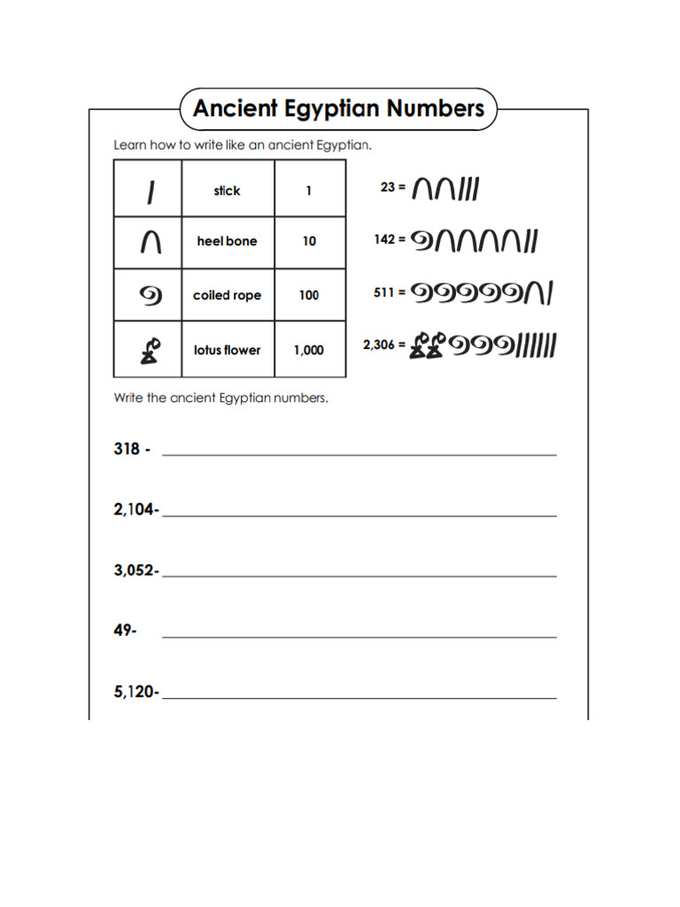 Y7 HL 02 Ancient Egyptian Numbers | PDF