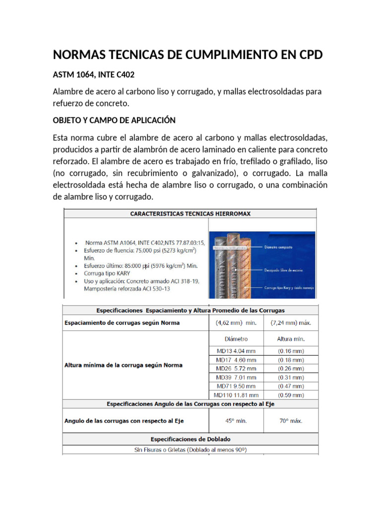 Norma Tecnica Hierromax, Mallamax ASTM 1064 INTE C 402 25 JUNIO 2024 | PDF
