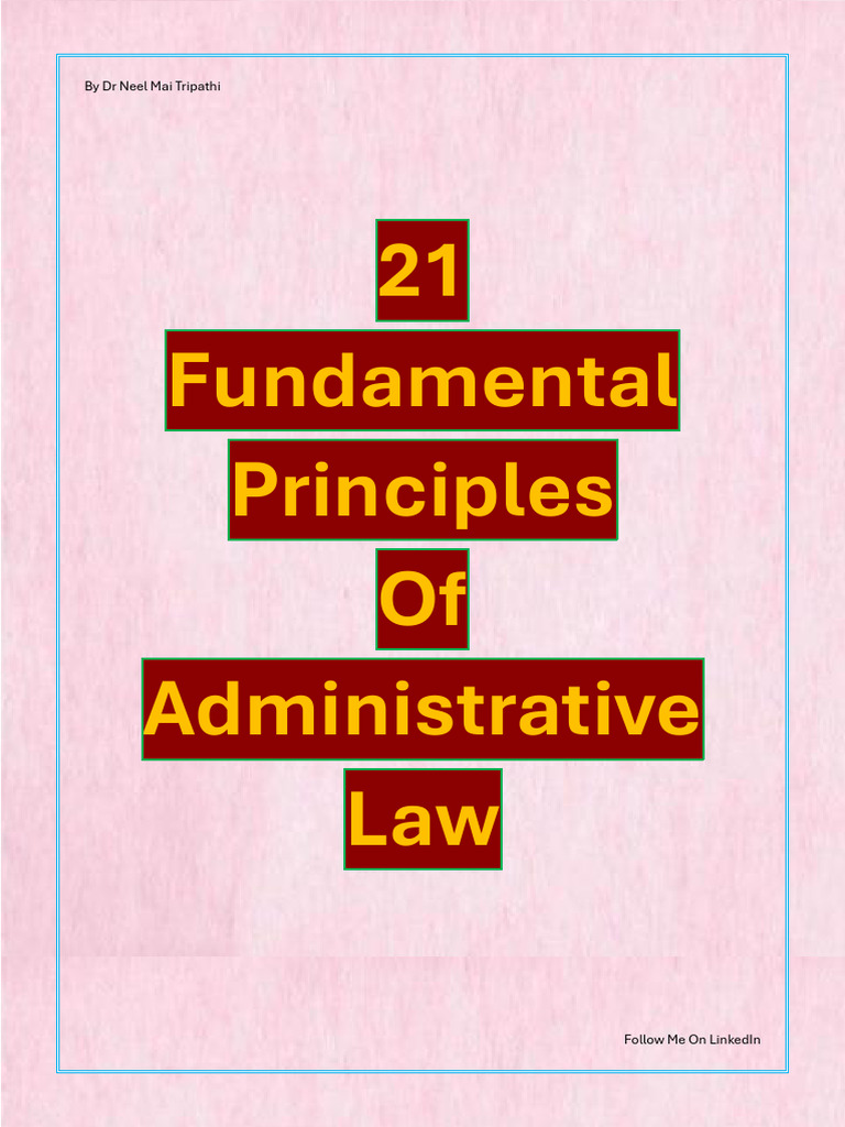Key Principles of Administrative Law | PDF | Political Law | Governance