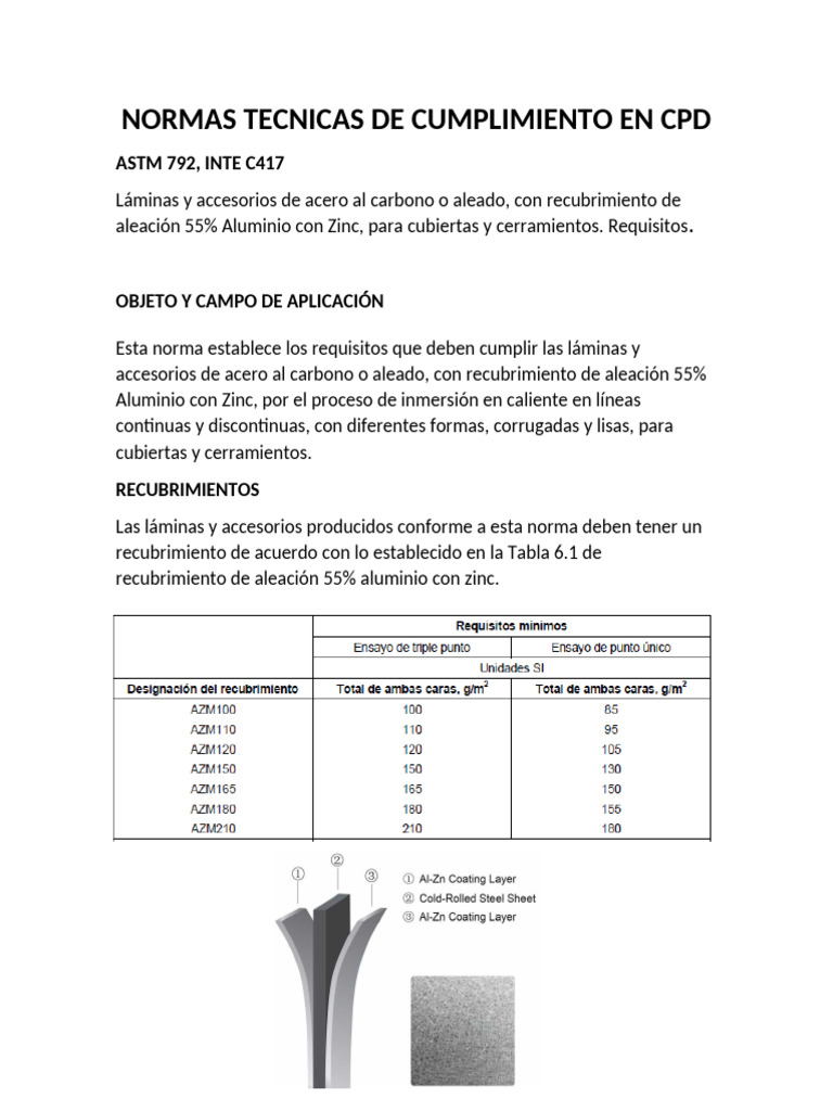 Normas ASTM 792 para Cubiertas de Acero | PDF