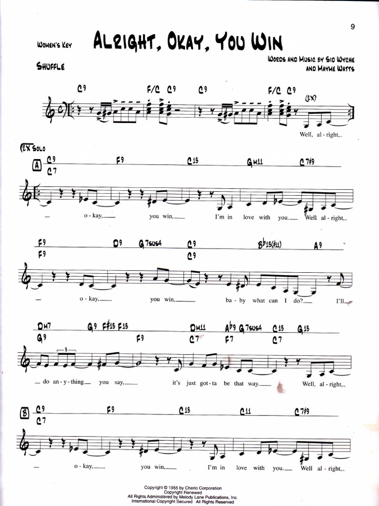 Alright Ok You Win | PDF