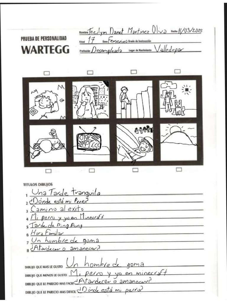 prueba de personalidad WARTEGG | PDF