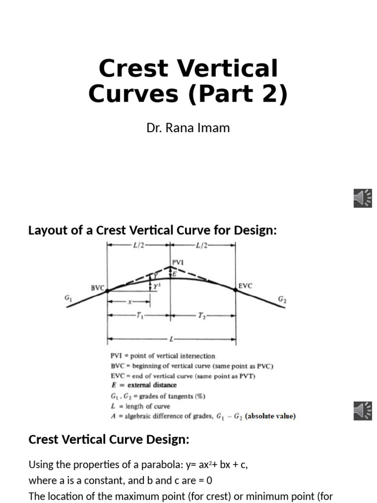 Crest Vertical Curve Design Guide | PDF | Tangent | Slope