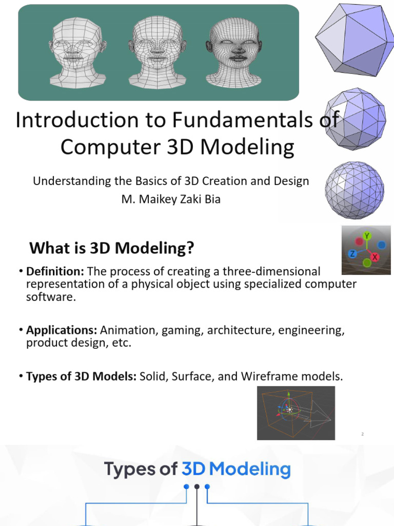 1-Introduction to Fundamentals of Computer 3D Modeling-theory-1 | PDF