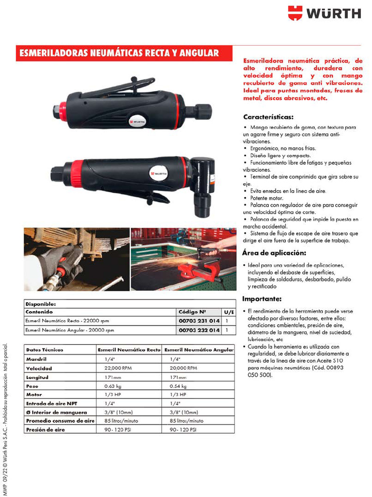 Esmeril Neumatico Recto | PDF