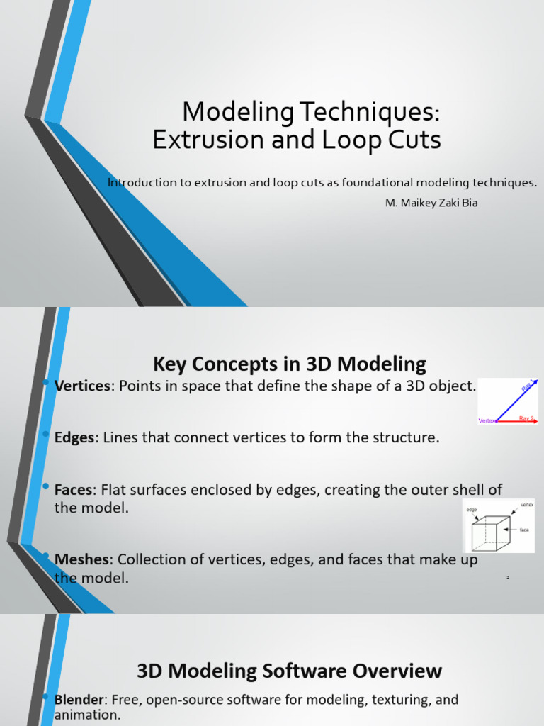 3 - Key Concepts in 3D Modeling Software Used, Modeling Techniques ...