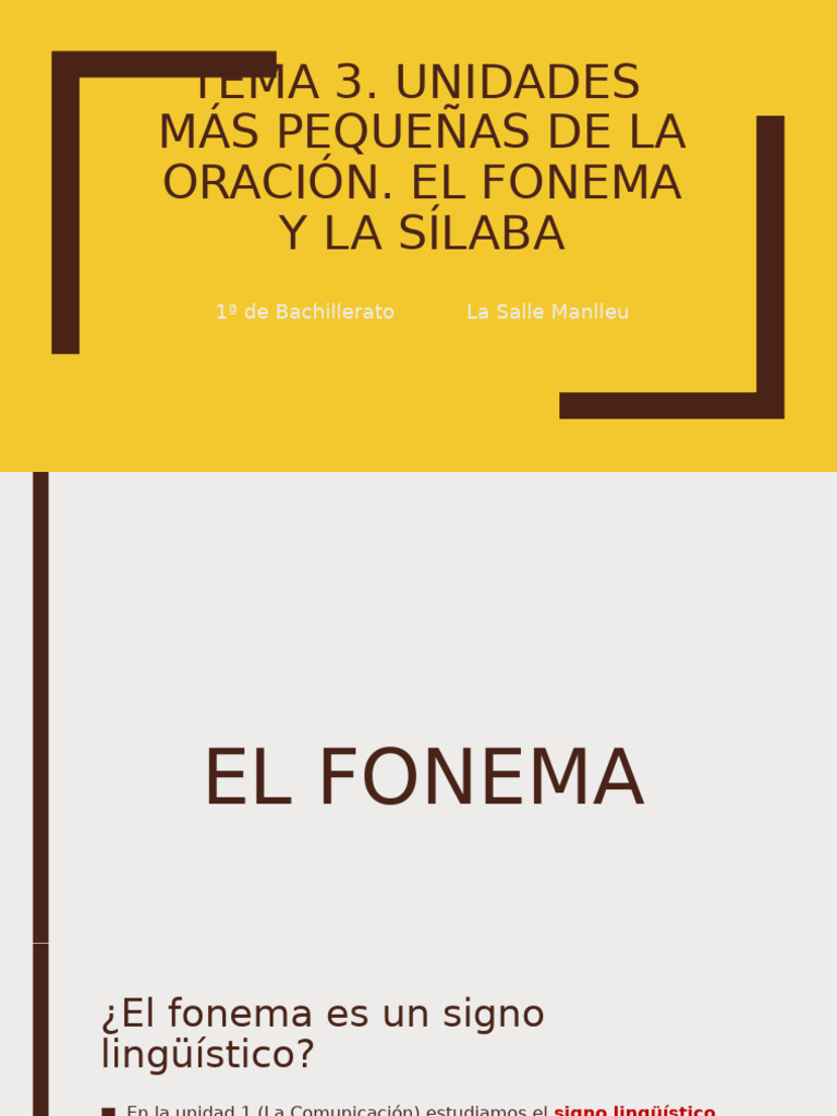 Tema 3. El Fonema | PDF | Vocal | Palabra