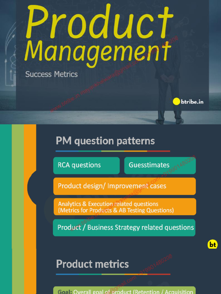 Prod Man Success Metrics KPIs | PDF