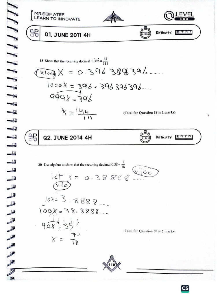 Recurring Decimals | PDF