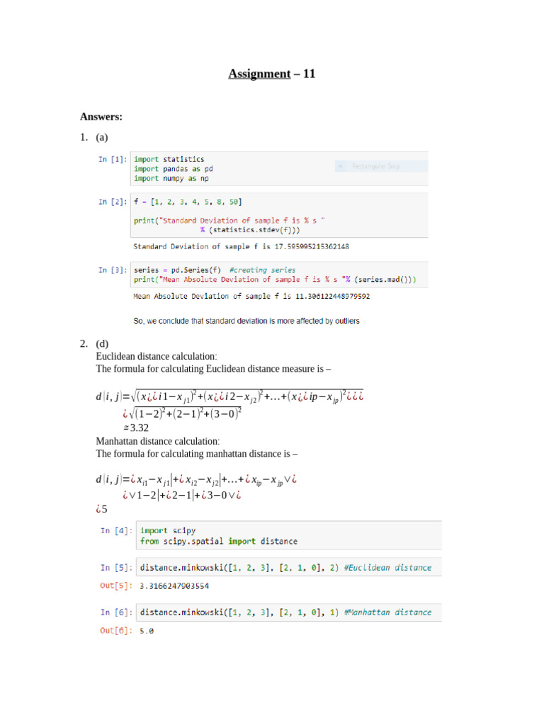 Distance Metrics and Clustering Analysis | PDF | Cluster Analysis ...