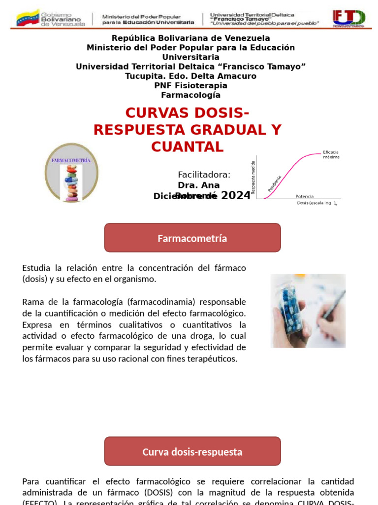 Curvas Dosis-Respuesta: Gradual y Cuantal | PDF | Farmacocinética ...