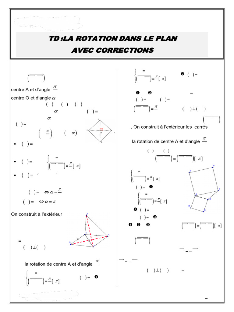 Exercices de rotation corrigés 3ème | PDF | Triangle | Polytope