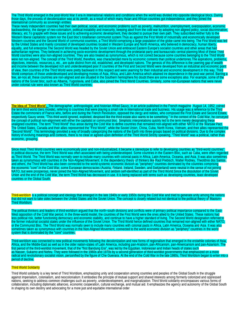 Understanding the Third World Concept | PDF | Third World | Social ...