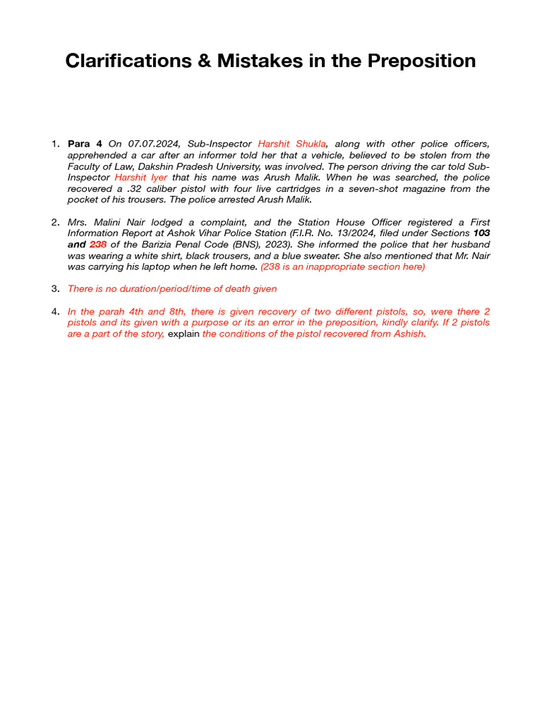 CLARIFICATIONS | PDF