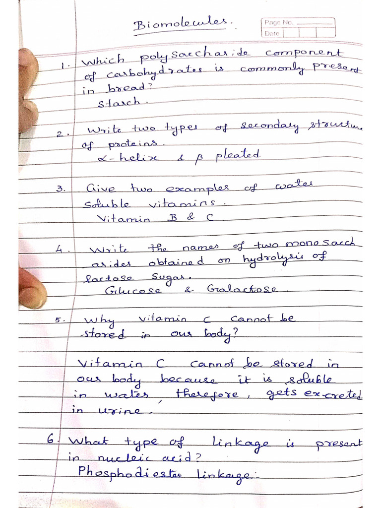 Biomolecules Chem. Board Ques. | PDF