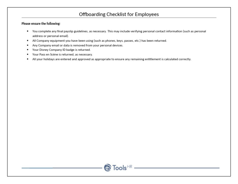 Employee Offboarding Checklist - DLP | PDF