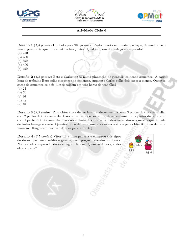 CHAMAT2021 Ciclo6 Atividade6 | PDF