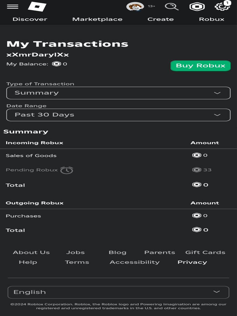 My Transactions - Roblox | PDF