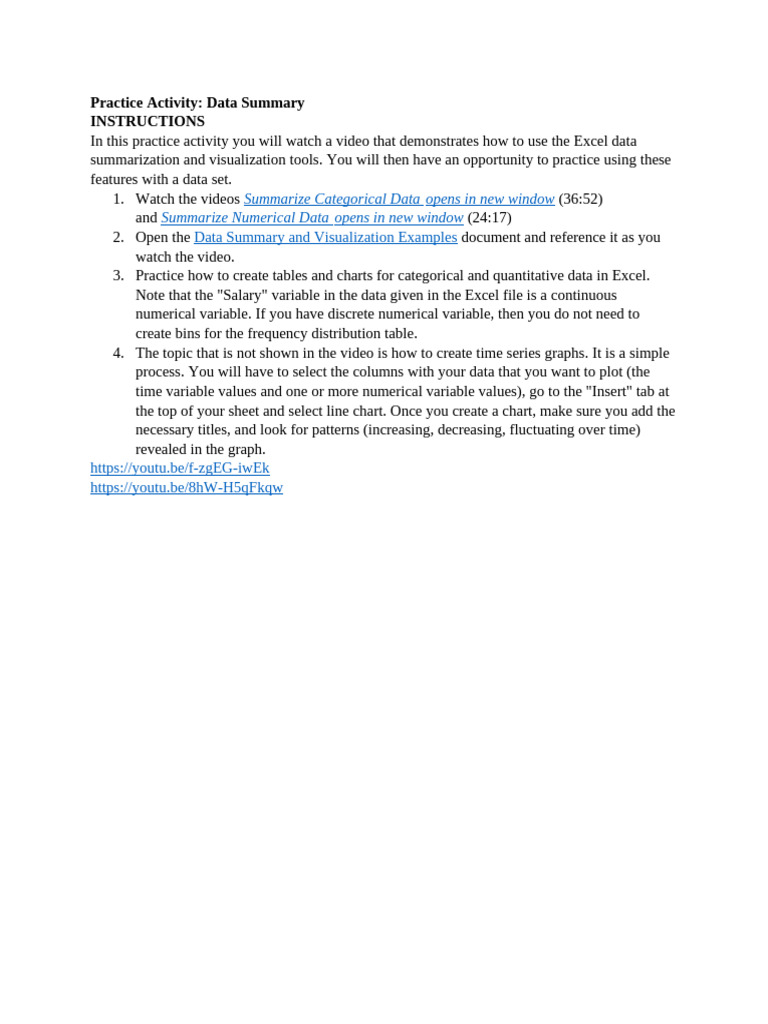Excel Practice Activity | PDF | Scatter Plot | Microsoft Excel