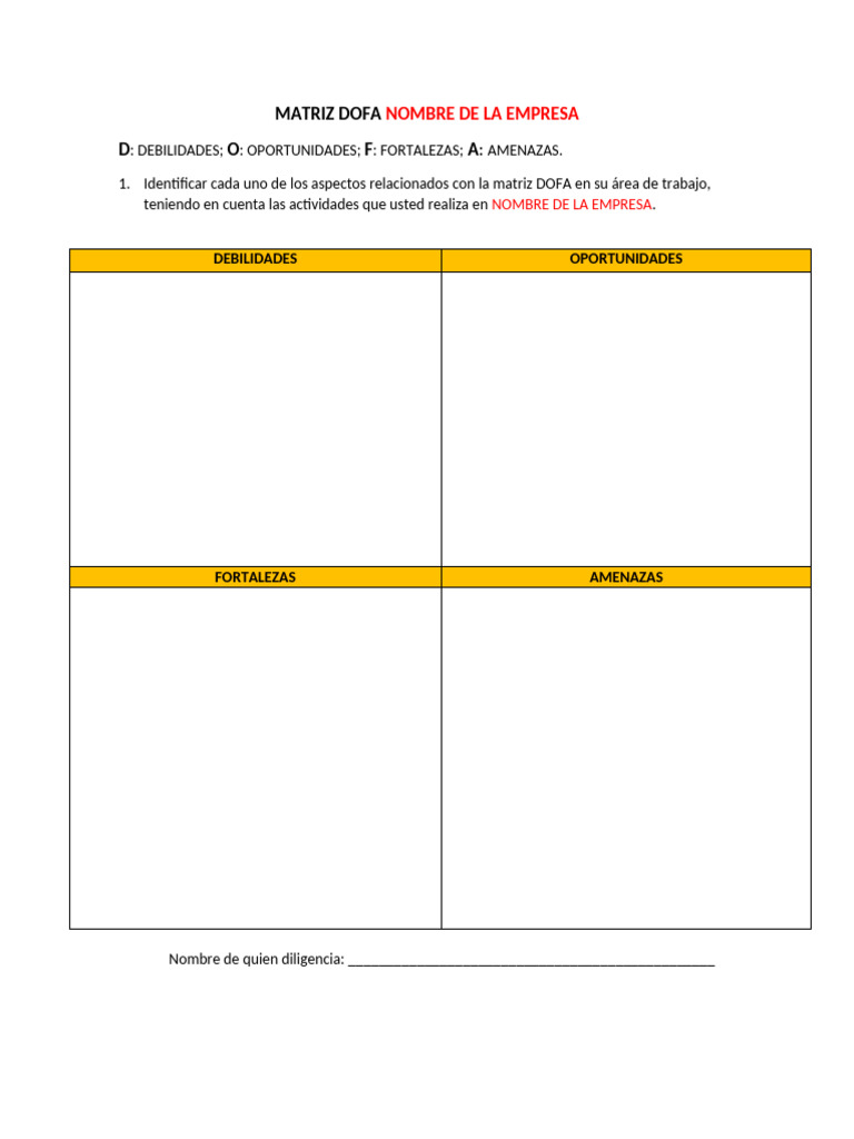 Matriz Dofa Ejemplo 1 | PDF