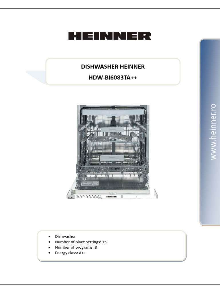 Manual-HDW-BI6083TA - EN RO | PDF | Dishwasher | Safety
