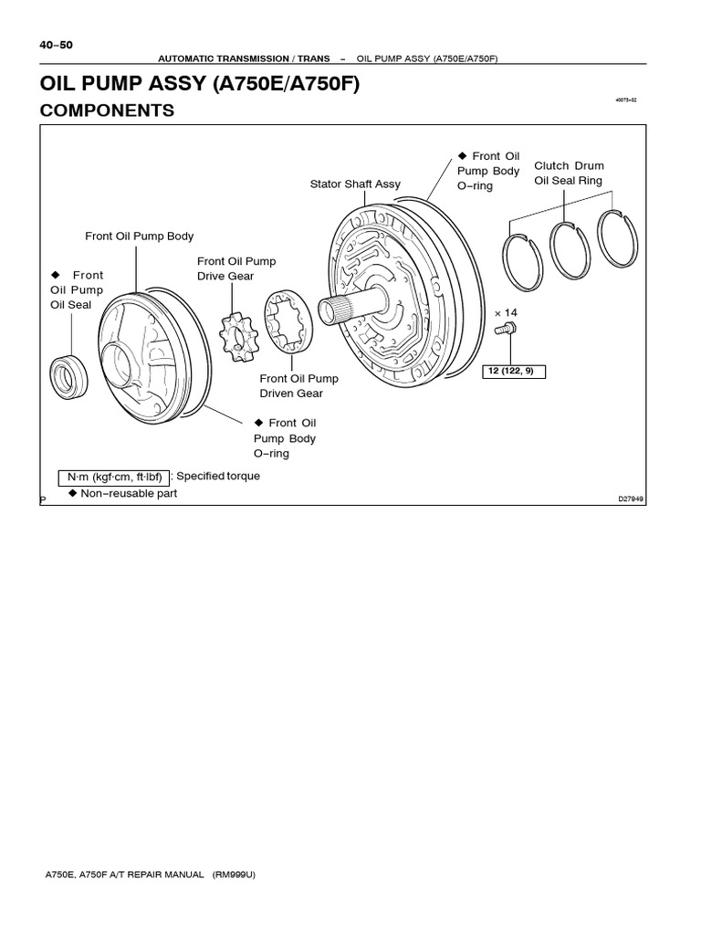 A750E/A750F Oil Pump Assembly Guide | PDF