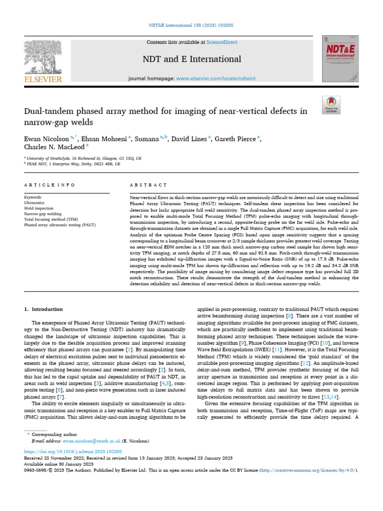 Dual-Tandem Phased Array Method For Imaging of Near-Vertical Defects in ...