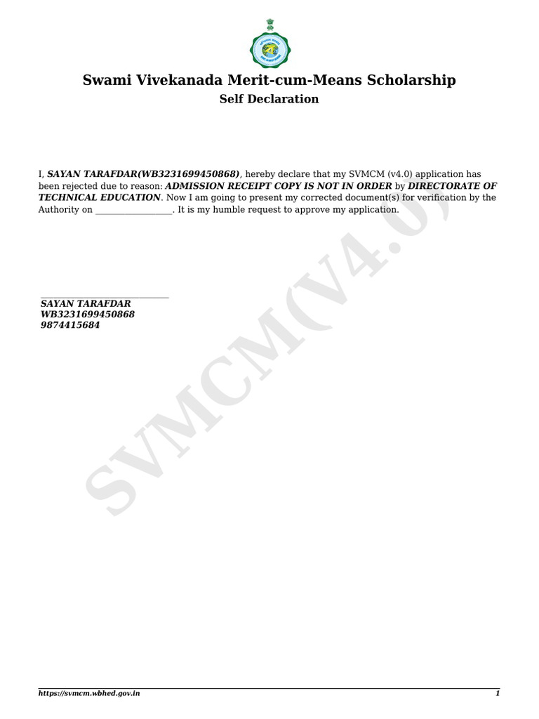 Self Declaration (1) | PDF